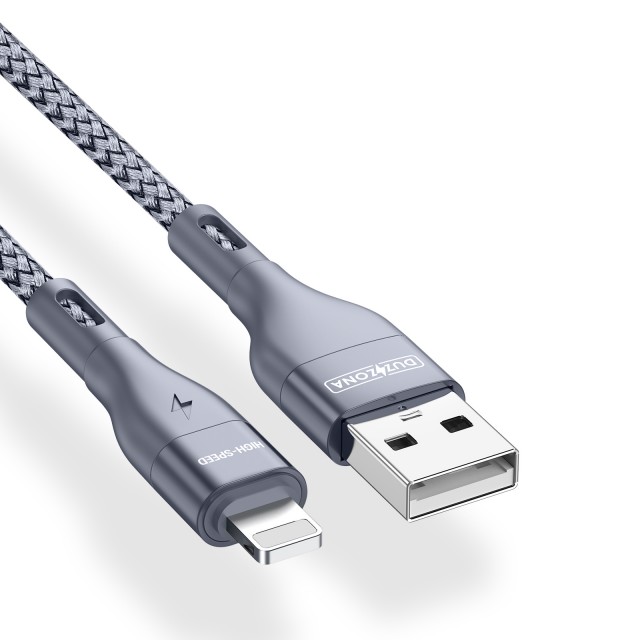 DUZZONA USB A to Lightning 5V/2.4A USB Cable Nylone Braid+Aluminum ...